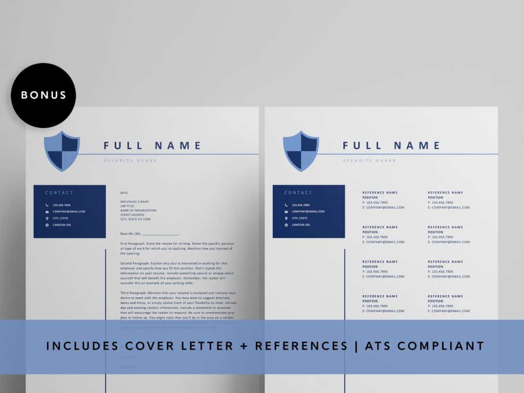 SECURITY GUARD Cover Letter Template - ResumeSeed